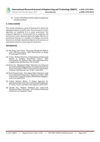 Abandoned Object Detection Based On Statistics For Labeled Regions PDF