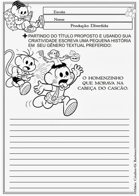 Educar X Produção De Texto Turma Da Mônica