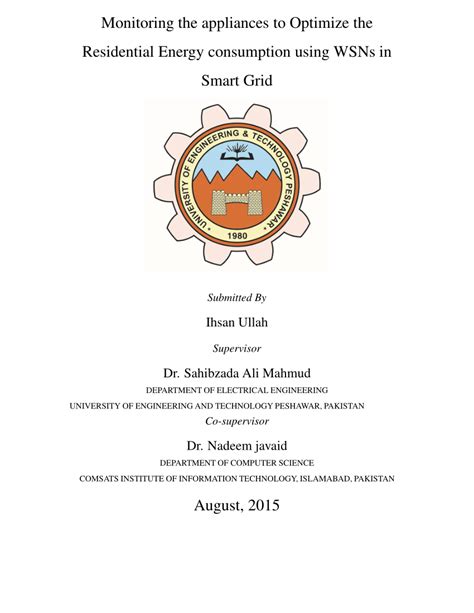 Pdf Monitoring The Appliances To Optimize The Residential Energy Consumption Using Wsns In