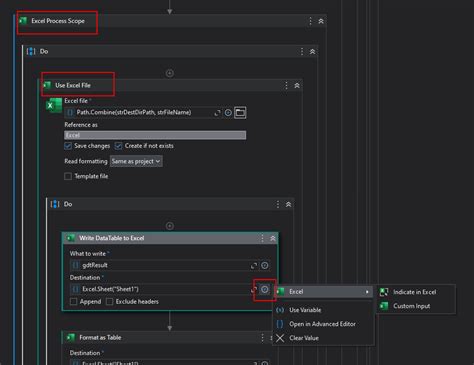 Write Datatable To Excel Destination Field Format Studio Uipath