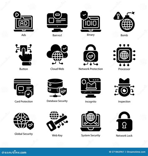 Internet Security Vector Solid Icon Design Illustration Internet