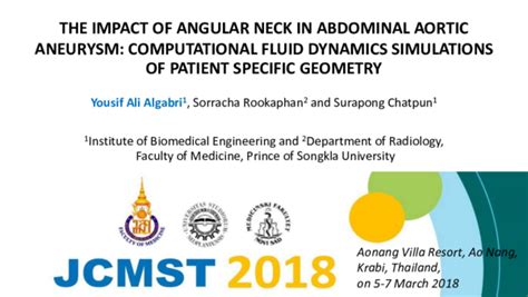 Pdf The Impact Of Angular Neck In Abdominal Aortic Aneurysm Computational Fluid Dynamics