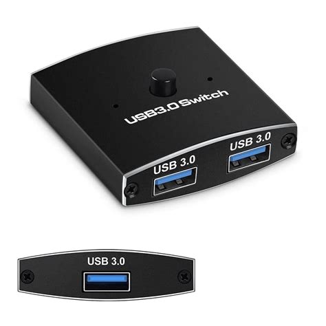 Meshiv Usb 3 0 Switch 2 Port Kvm Switch Bi Directional Usb Switcher Usb Switcher Box Hub For