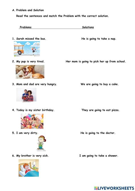 Problem And Solution Online Exercise Reading Skills Worksheets