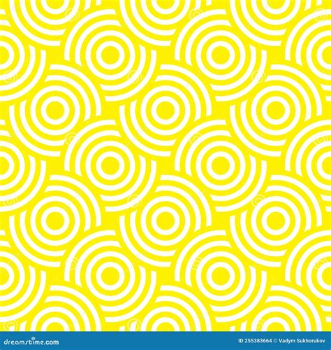 Vector Seamless Pattern With Concentric Circles Geometric Abstract Background Stock