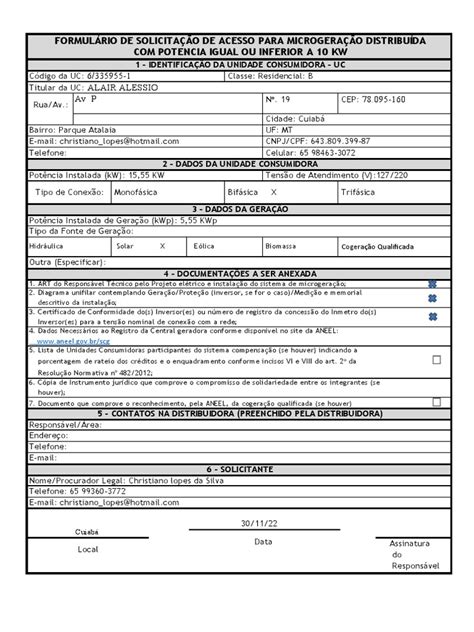 Anexos Ndu 013 Formulário De Solicitação De Acesso E De Cadastro Pdf