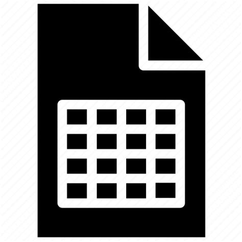 Document Excel Extension File Files Grid Xls Icon