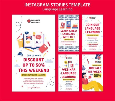 Premium Psd Language Learning Template Design