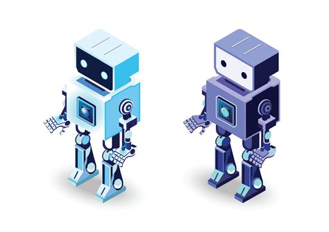 Isometric Robots Digital Robotic Machines Illustrator Vector 23847656 Vector Art At Vecteezy
