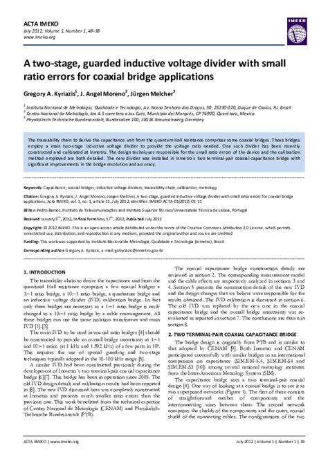 Pdf A Two Stage Guarded Inductive Voltage Divider With Small Ratio