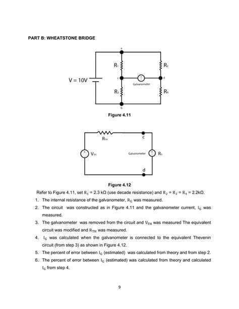 Thevenins Theorem And Wheatstone Bridge Experiment 4 Docx Computer