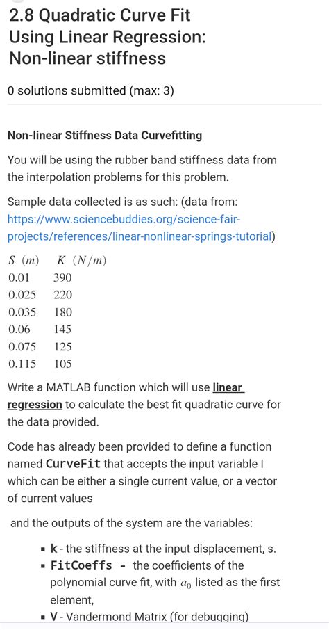 2 8 Quadratic Curve Fit Using Linear Regression