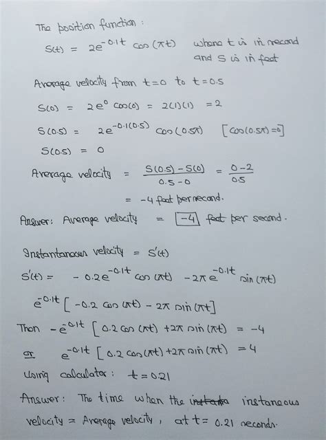 [solved] Given The Position Function Of An Object Oscillating On A Spring Course Hero