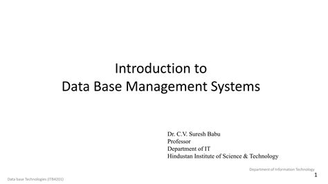 Introduction To Database Management Systems Pptx Databases Computer Software And Applications