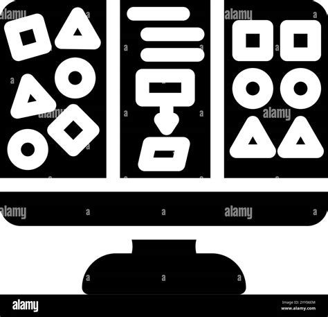 unsupervised machine learning glyph icon vector illustration stock