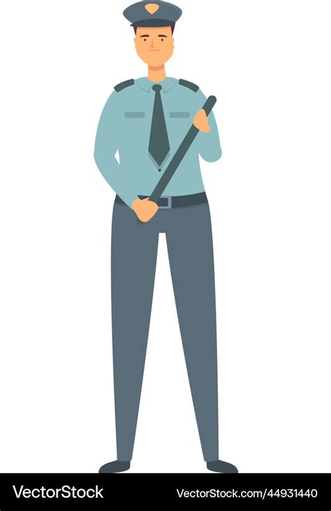 Car Guard Icon Cartoon Security Man Royalty Free Vector