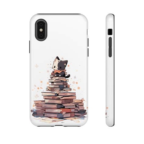 Kawaii Cat Phone Case Cute Anime Cat Case Book Lover Phone Cover Iphone Pro Plus Max