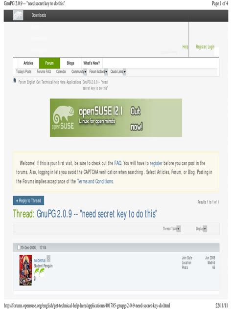 Gnupg 209 Need Secret Key To Do This Thread Pdf Internet Forum Cryptography