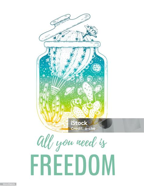 자유 디자인 T셔츠에 대 한 인쇄 선인장 Succulent 구를 좁은 유리 항아리 감옥에서 실행 된다 손으로 그린된 식물 실루엣 복에 대 한 초현실적인 벡터 일러스트 레이