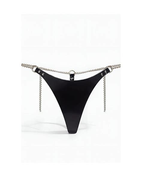 Black Harness Panties Bdsm Panties Women Leather Panties Chained
