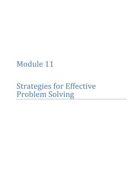 Module 11 Problem Solving Doc
