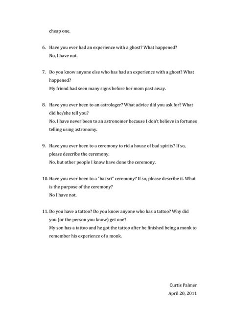 Tsea Interview And Reflection PDF