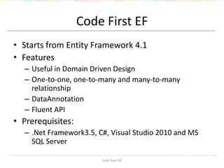 Entity Framework Code First PPT