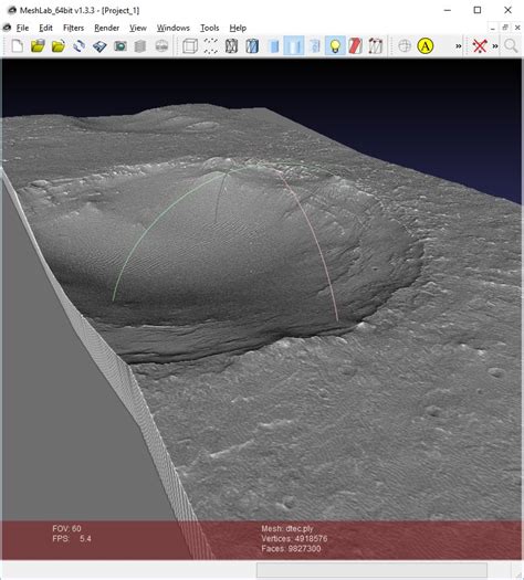 planetary gis dem raster to 3d ply format
