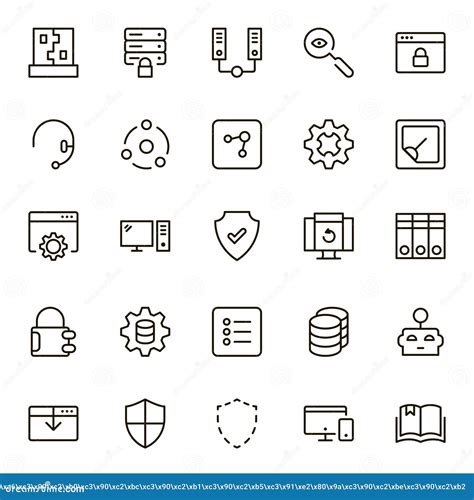 Programming Icon Set Stock Vector Illustration Of Information