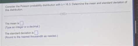 Solved Consider The Poisson Probability Distribution With Chegg