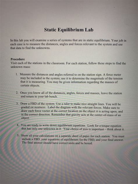 Solved Static Equilibrium Lab In This Lab You Will Examine A Chegg Com