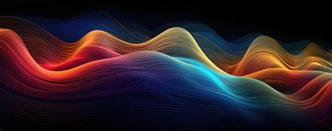 Premium Ai Image Symphony Of Sound Waves Visualized Through Vibrant And Undulating Lines Panorama