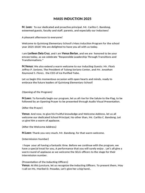 Quintong Elementary Mass Induction 2025 Pdf