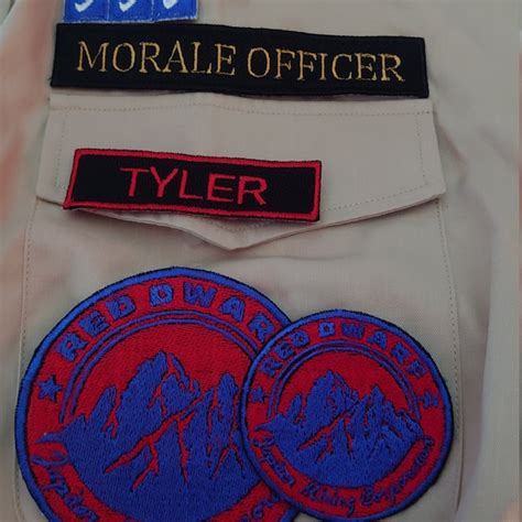 Red Dwarf Jupiter Mining Corporation Logo Fully Embroidered Sci Fi Cosplay Patch Red Blue