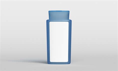 파란색 반투명 플라스틱 병 라벨 목업 Blue Translucence Bottle Mock Up With Blank Label 유토이미지 상세페이지 베이직샵
