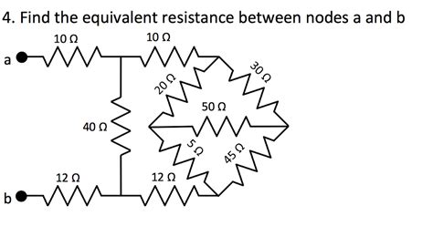 Solved Find The Equivalent Resistance Between Nodes A And B Chegg