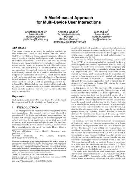 pdf a model based approach for multi device user interactions