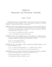 Hw1 Pdf CSCE 551 Homework 1 Due Wednesday 1 26 2022 January 14 2022 The Numbered Exercises Are