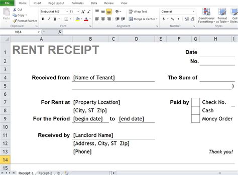 Microsoft Excel Rent Receipt Template At Lora Elliott Blog