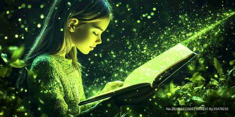 Ai创作图看童话书的女孩 魔法书封面 读书梦背景 奇幻书 梦在书中 神奇故事书 灯光下阅读 魔法书 童话书 阅读之星 阅读的想象力 小女孩读书配图 读书之星 悦读时光 投入看书的女孩nipic