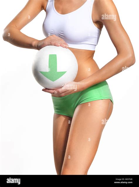 Picture Of A Woman With Direction Arrow Sign Stock Photo Alamy