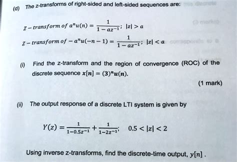 I Find The Z Transform And The Region Of Convergence Roc Of The Discrete Sequence X N 3u