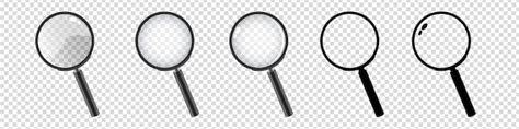 Premium Vector Realistic Magnifying Glass Vector Set