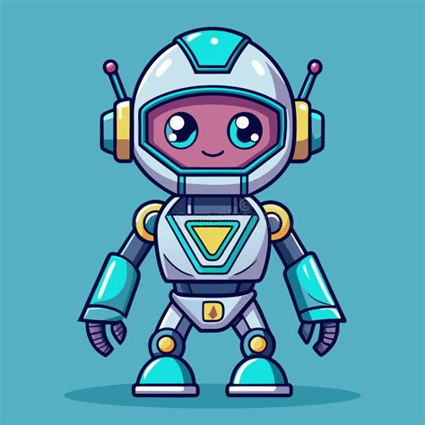 Cute Ai Robot Character Level Evolution For Game Tech Vector Cartoon