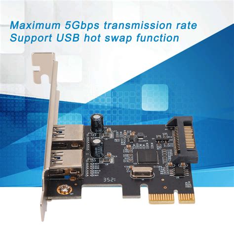 Pcie To Usb 30 Expansion Card 2 Ports 5gbps Transmission Rate Usb Hot