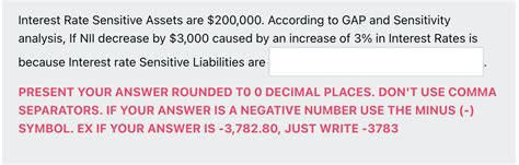 Solved Interest Rate Sensitive Assets Are Chegg