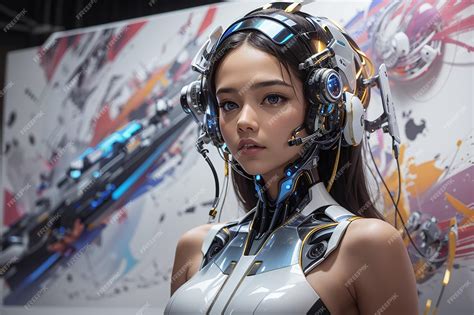 Premium Ai Image Ai Enhanced Artistry Pushing Boundaries In Futuristic Art Classes