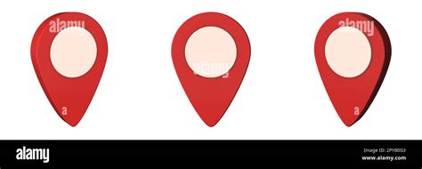 Map Pin Pointer Transparent Background Left Front And Right View D Render Stock Photo Alamy