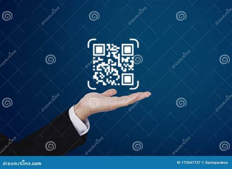Hand Holding Qr Code On Hand Qr Code Scanning Payment And Verification Technology Stock Image