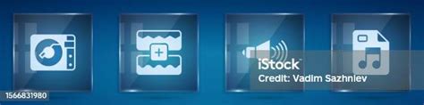 비닐 디스크 음악 웨이브 이퀄라이저 스피커 볼륨 및 Mp3 파일 문서로 비닐 플레이어를 설정합니다 정사각형 유리 패널 벡터 Dj에 대한 스톡 벡터 아트 및 기타 이미지